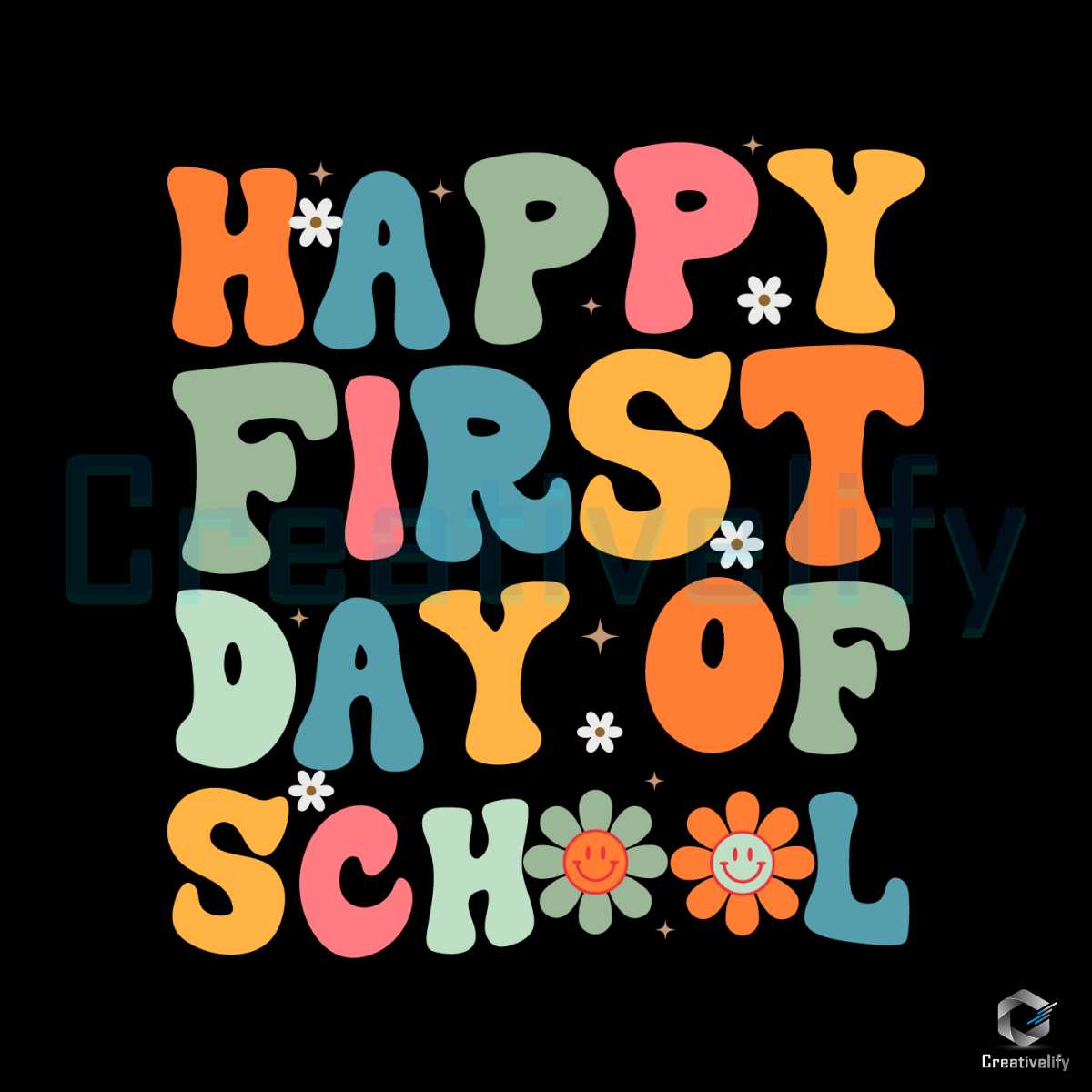 Retro Happy First Day Of School SVG File - CreativeLify